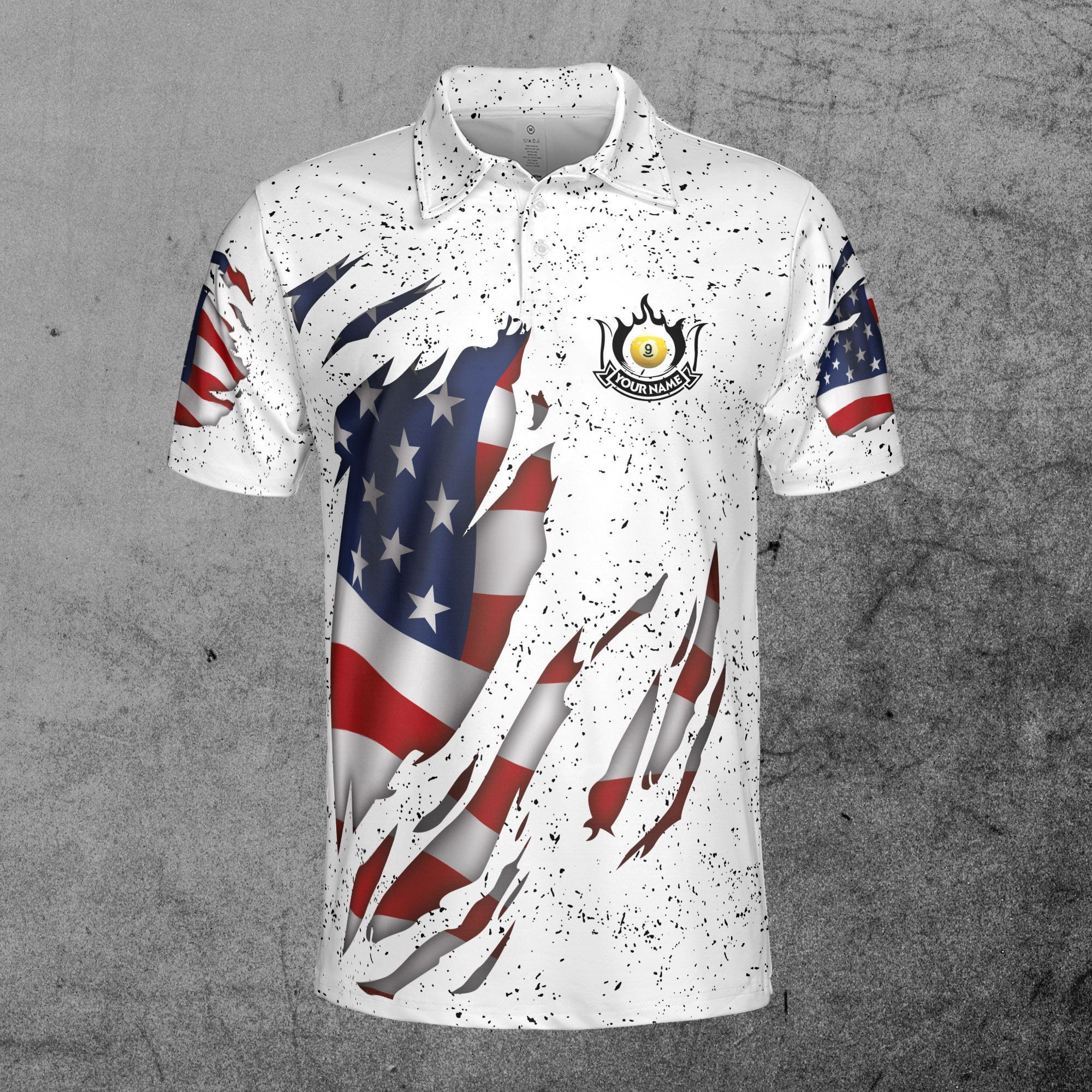 Custom Billiard 9 Ball Pool White Men Shirts, Billiard Team Polo Shirt ...