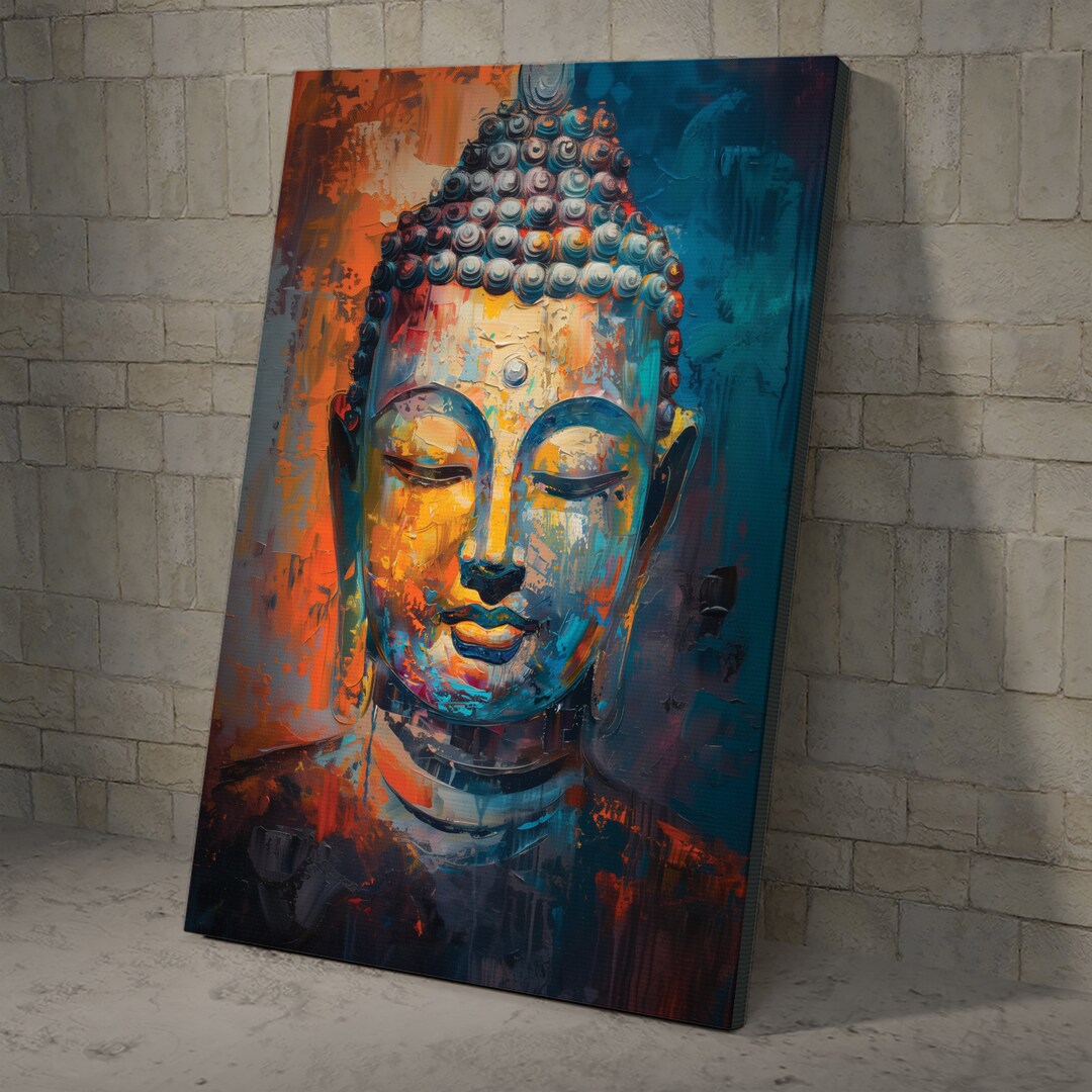 Vintage Color Buddha Portrait Wall Art, Asian Culture Yoga Poster and ...