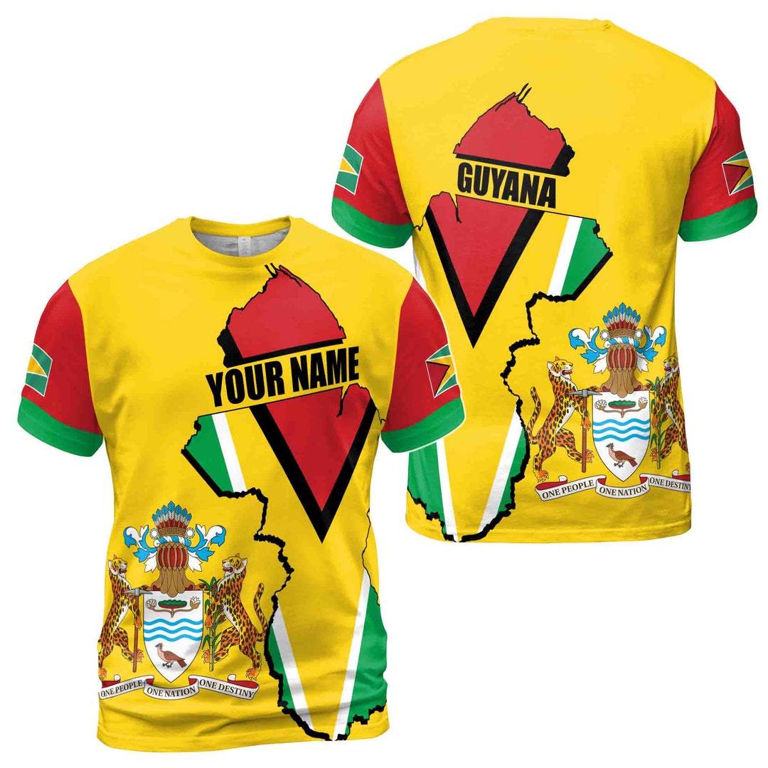 Custom Name Guyana Coat of Arms Guyana Flag Men's T-shirt S-5XL - Etsy