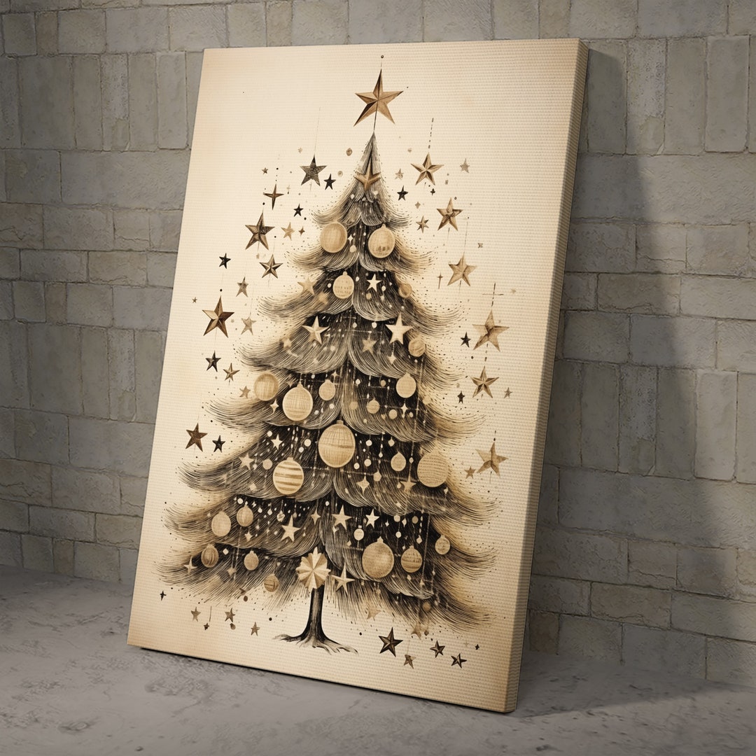 Chrismas Tree Poster and Canvas, Christmas Home Decor, Christmas Wall ...