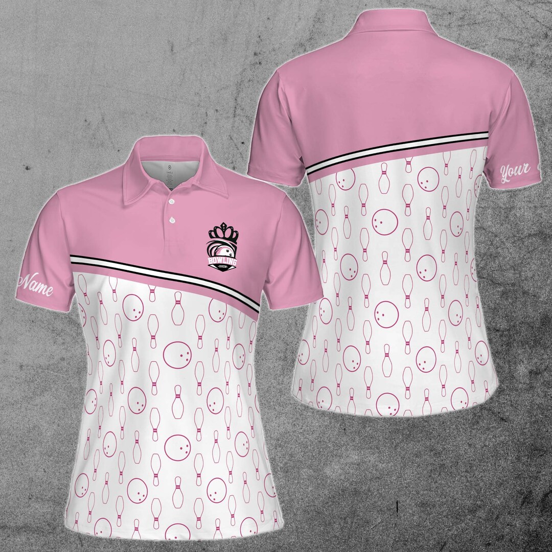 Customize Name Bowling Pins Pink Women's Polo Shirt S-5XL - Etsy