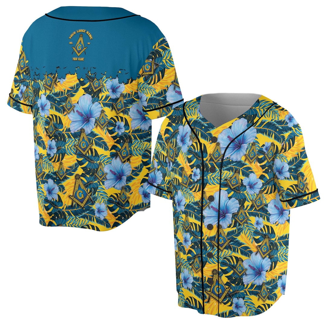 Personalized Masonic Freemason Tropical Floral Baseball Jersey S-5XL - Etsy