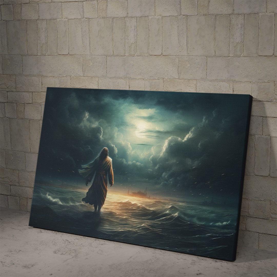 Jesus Walking in the Storm 1 Poster and Canvas - Etsy