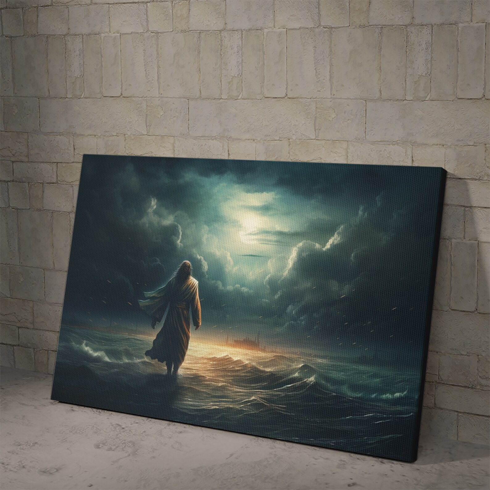 Jesus Walking in the Storm 1 Poster and Canvas - Etsy