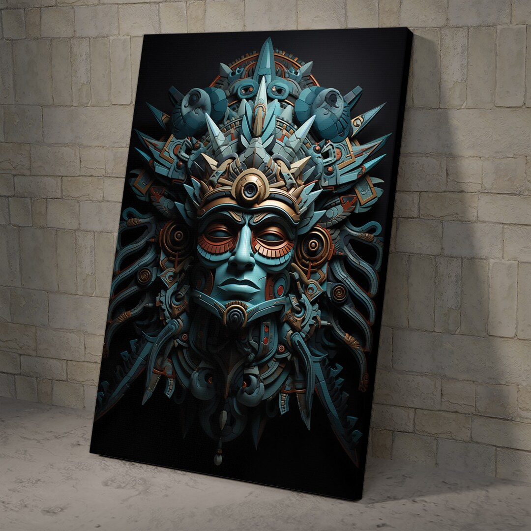 Aztec Tezcatlipoca Quetzalcoatl Deities Mural Art 2 Poster and Canvas ...
