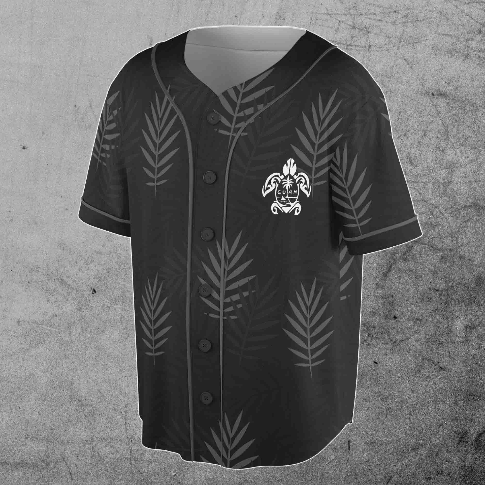 Personalized Name Tribal Turtle Guam Flag Coat of Arms Baseball Jersey ...