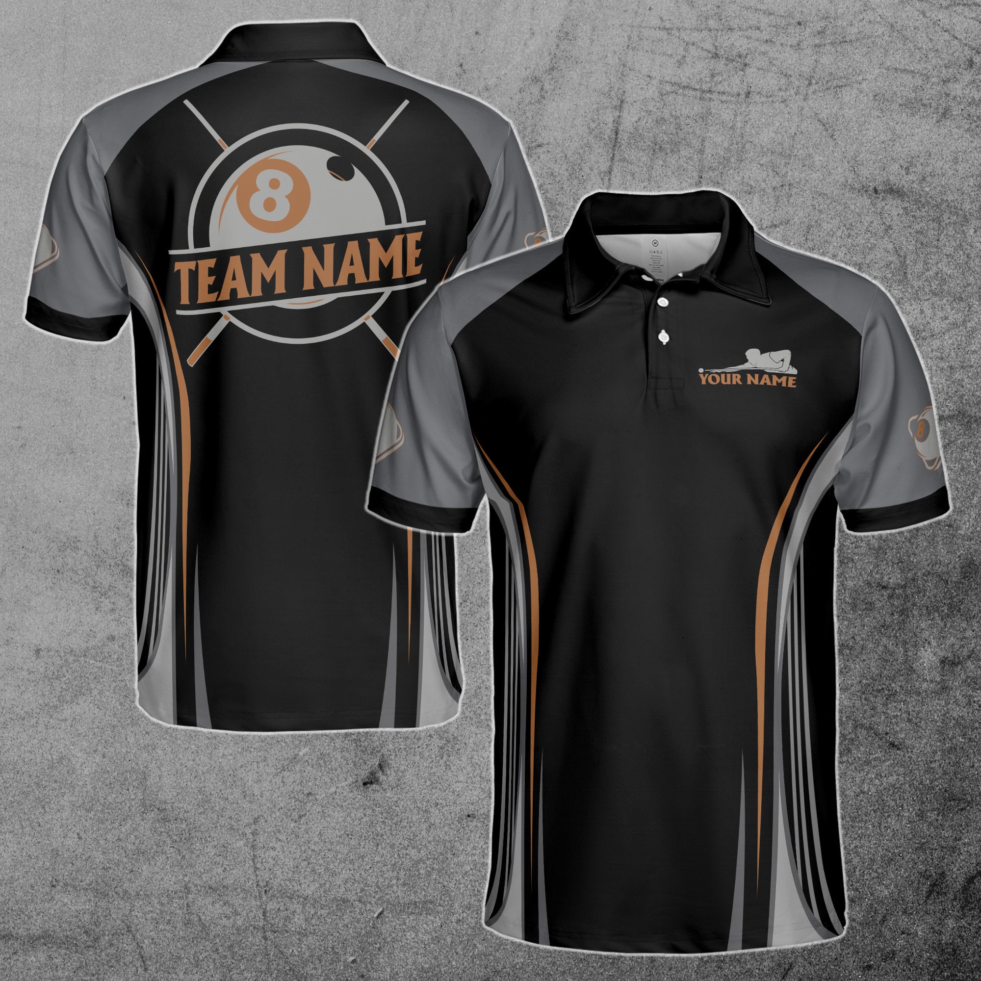 Custom Name Team Name 8 Balls Billiard Men's Polo Shirt S-5XL - Etsy