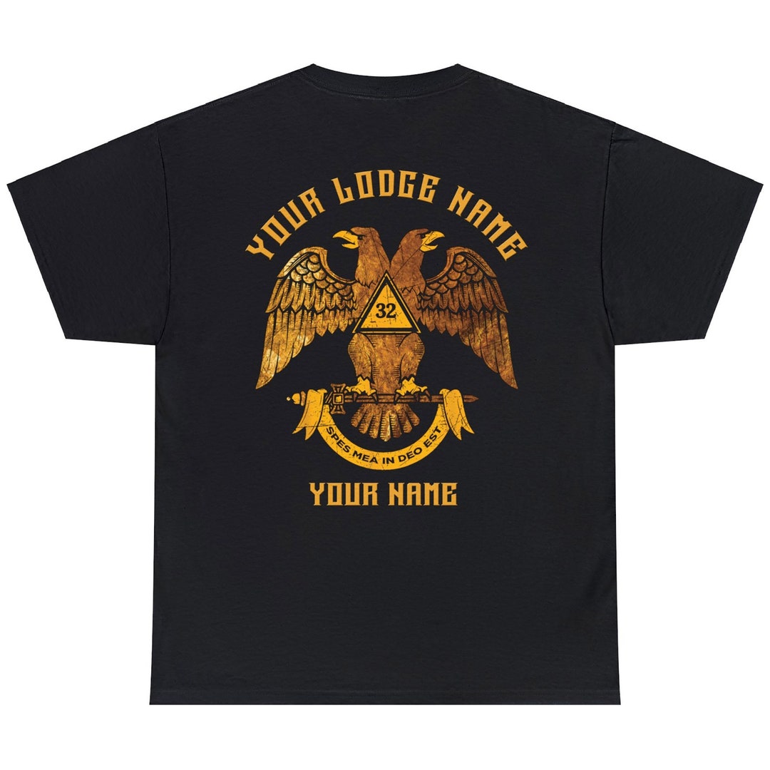 Custom Scottish Rite 32 Degree Emblem Masonic (ON BACK) Unisex T-shirt ...