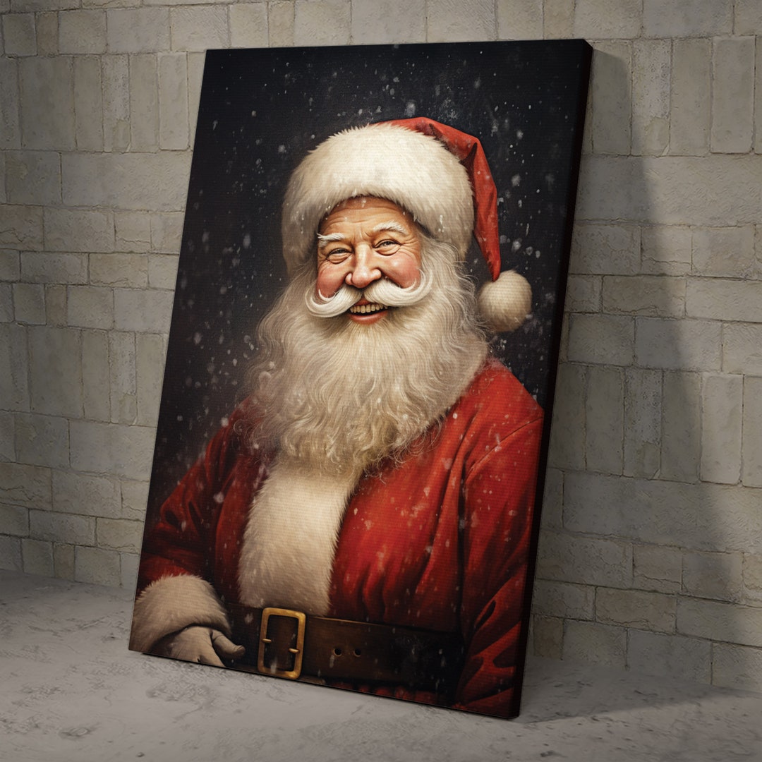 Santa Claus Smiling, Father Christmas Wall Art Poster and Canvas - Etsy