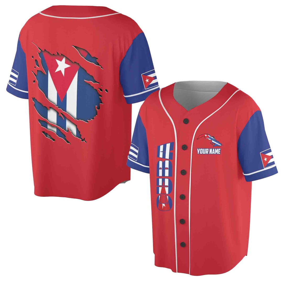 Custom Name Cuba Flag Cuba Patriotic Baseball Jersey S-5XL - Etsy