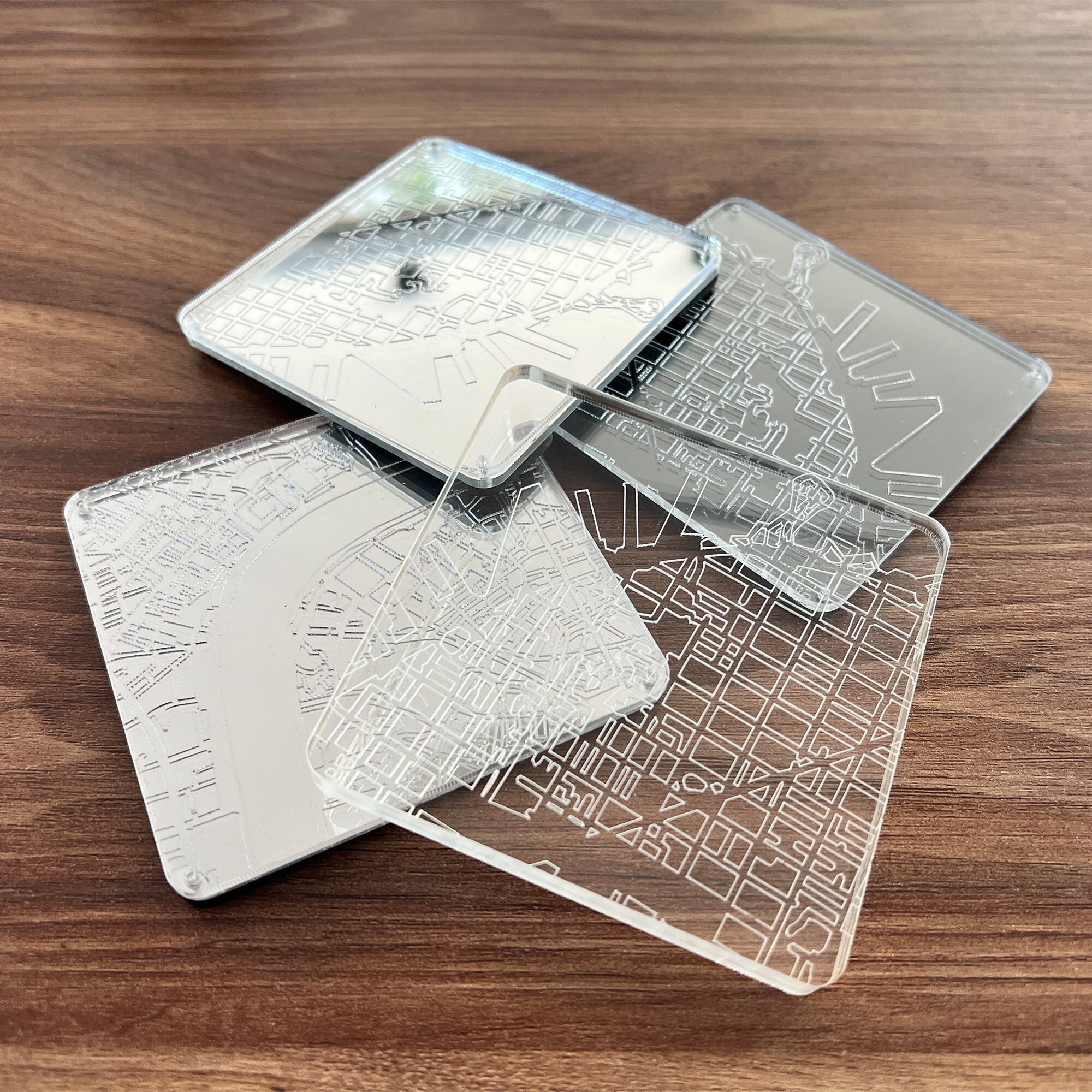 Custom Acrylic Coasters Personalized Map Coasters City Map - Etsy