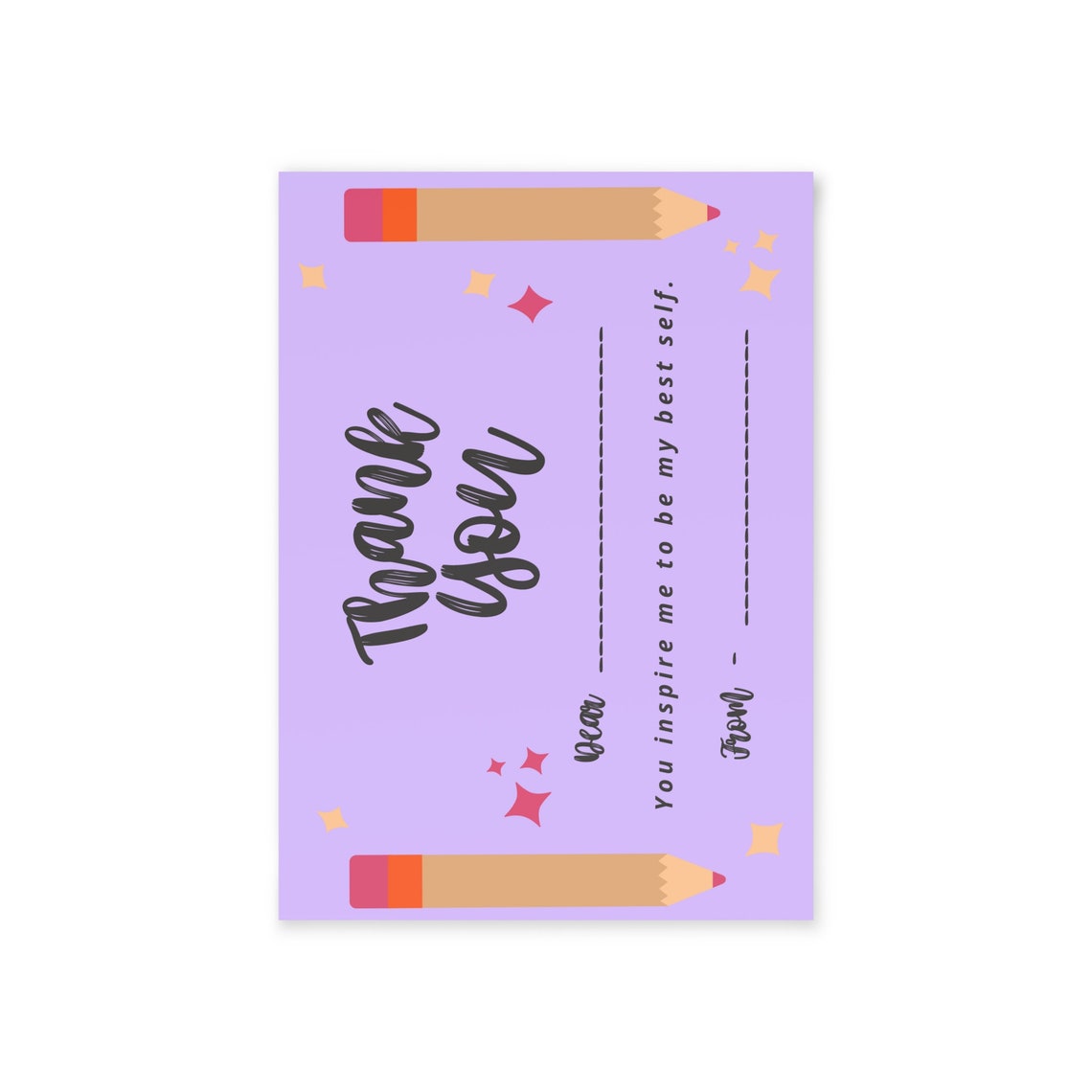 Thank You Teacher's Day Cards one-sided Print - Etsy