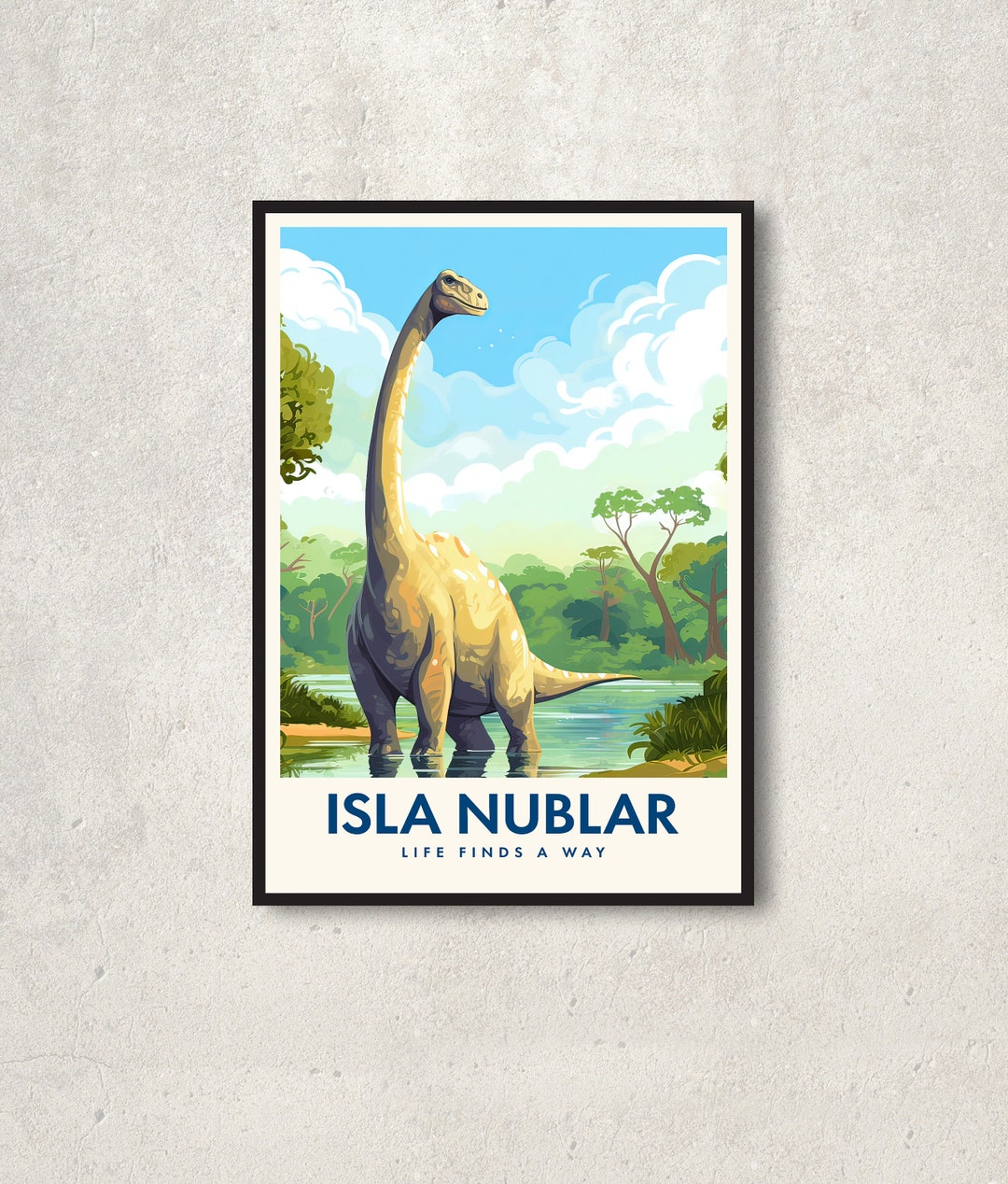 Isla Nublar Travel Poster Jurassic Park Print Isla Nublar - Etsy