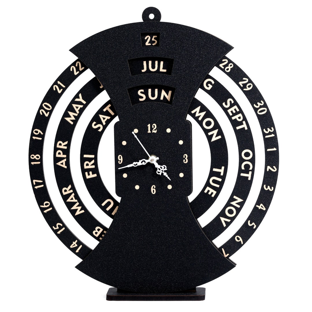 Personalized Name Wooden Life Time Calendar With Clock,wall Art,wall ...
