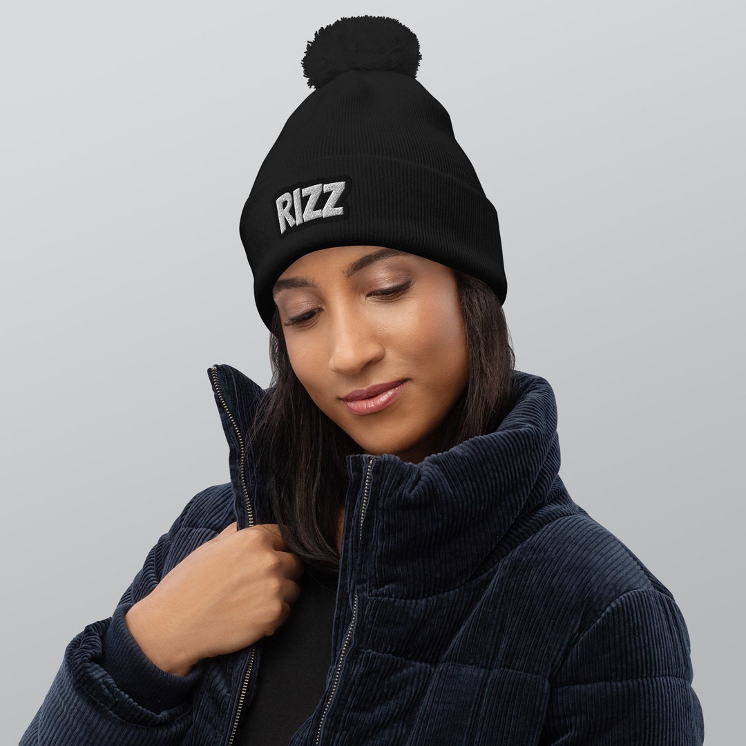Bobble Beanie RIZZ Embroidered Hat Unisex - Etsy