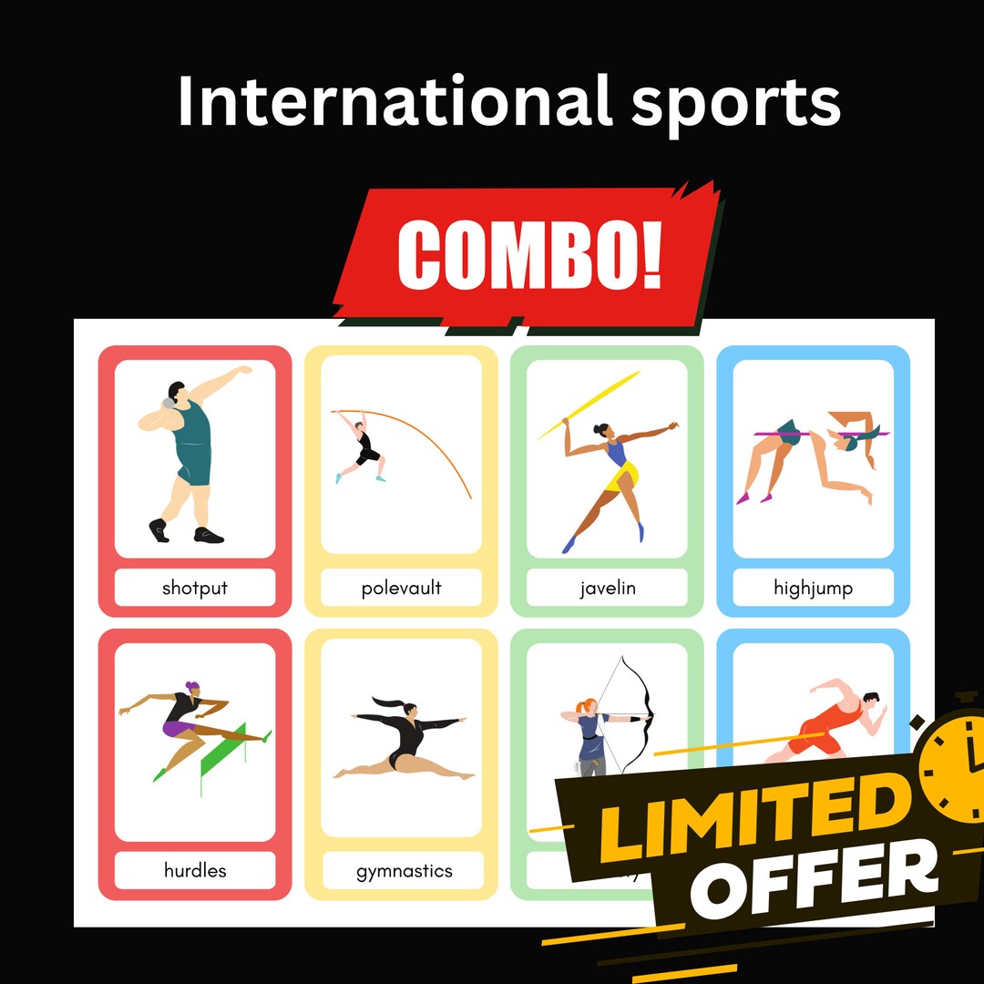 International Sports Flash Card - Etsy