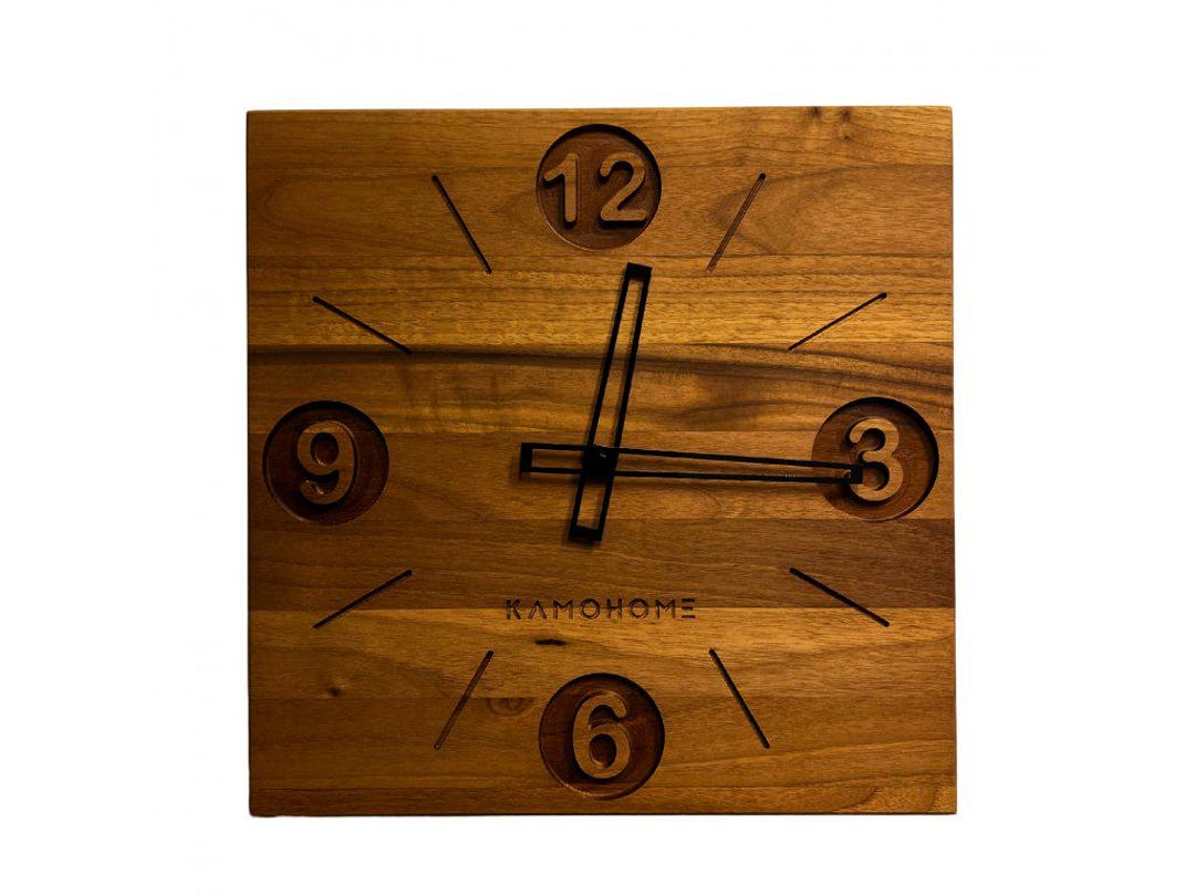 PYXIS Handmade Square Solid Wood Wall Clock | Walnut, Ash, Oak, Beech ...