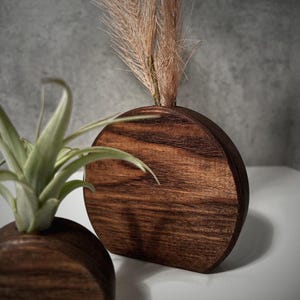 Unique Round Wooden Flower Vases Set of 2 | Quirky & Minimalistic ...