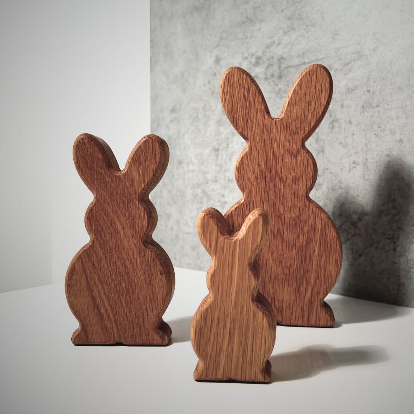 Cute Easter Wooden Rabbit Figurines for Bunny Lovers Natural Handmade ...