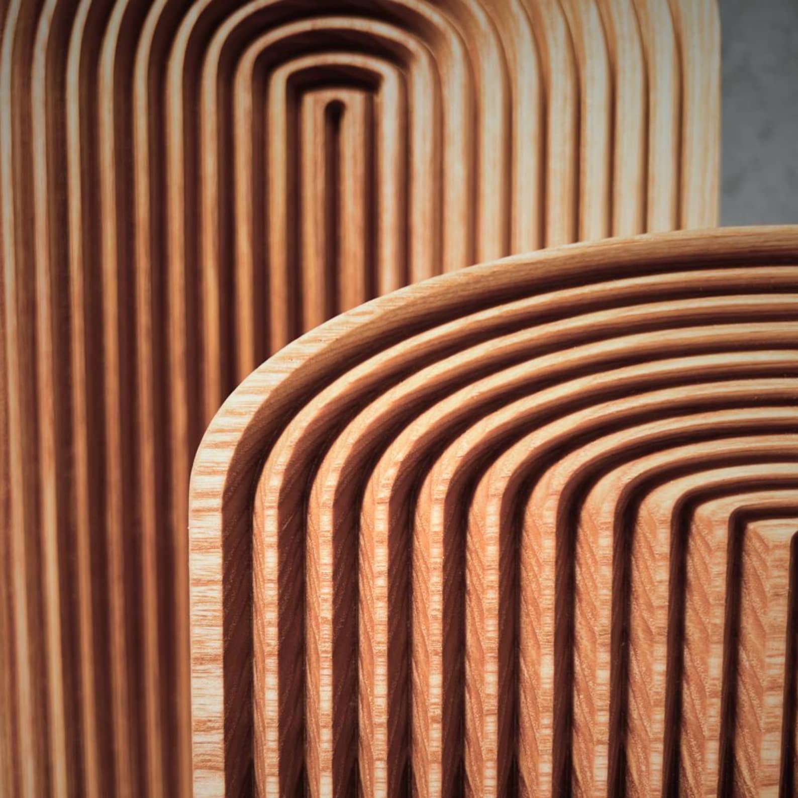 Scandinavian Style Oak Wood Abstract Arch Sculpture | Minimalist Table ...