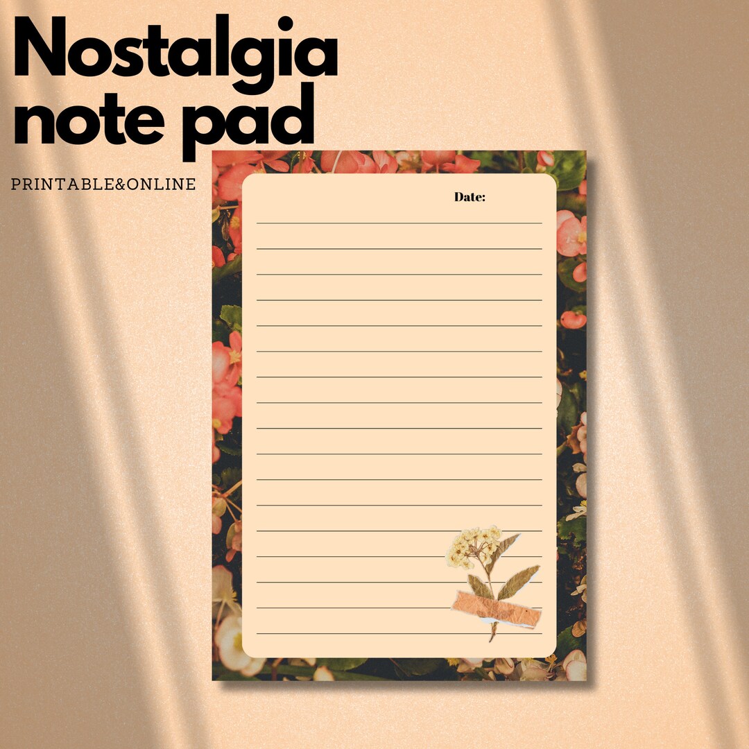 Nostalgia Notepad, Digital Notepad, Note Taking Template, Notability ...