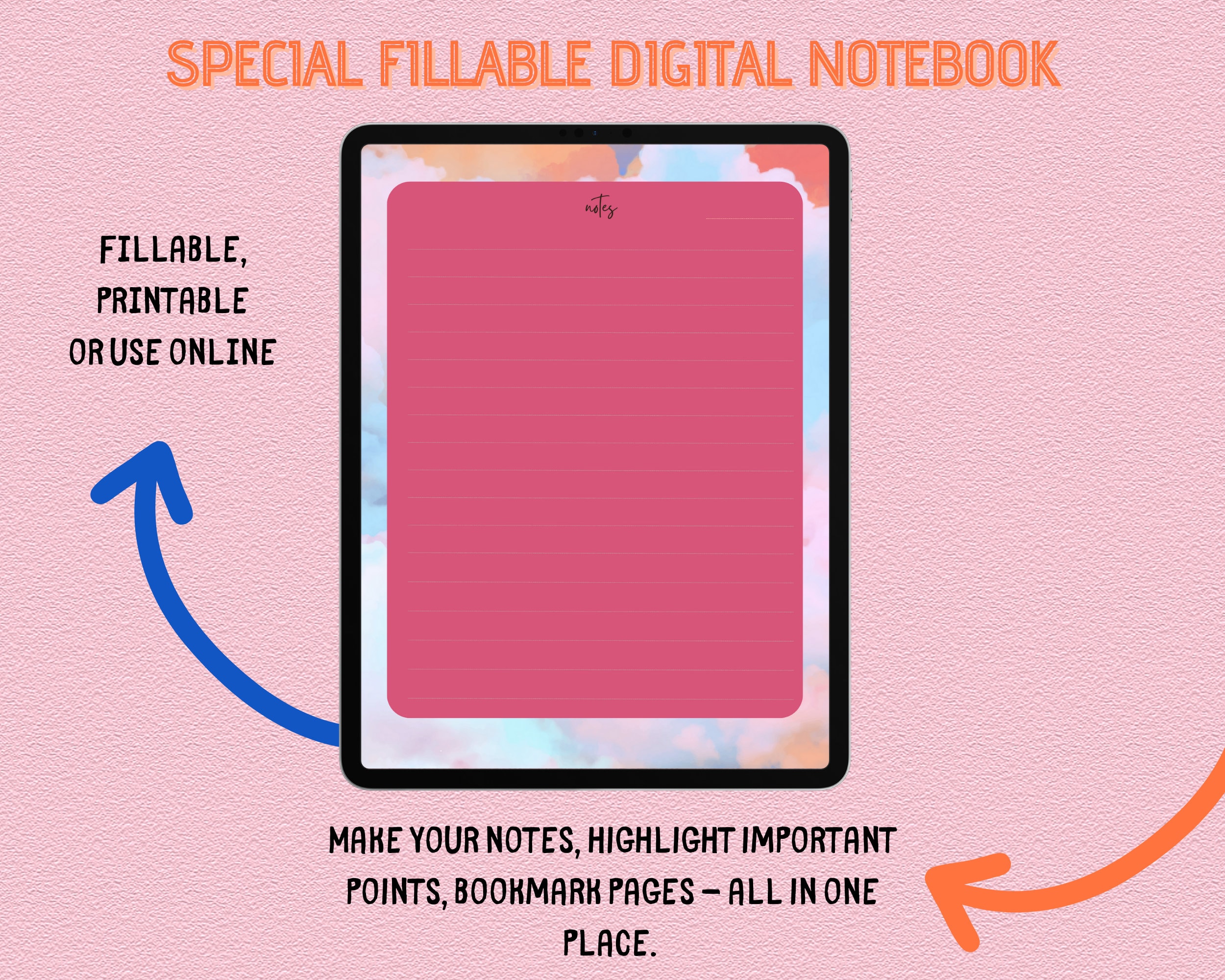 Special Fillable Digital Notebook Fillable Notebook Digital - Etsy