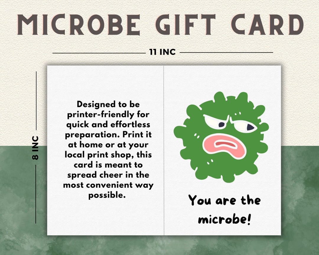 Microbe Funny Card, Printable and Downloadable Postcard, Digital Adult ...