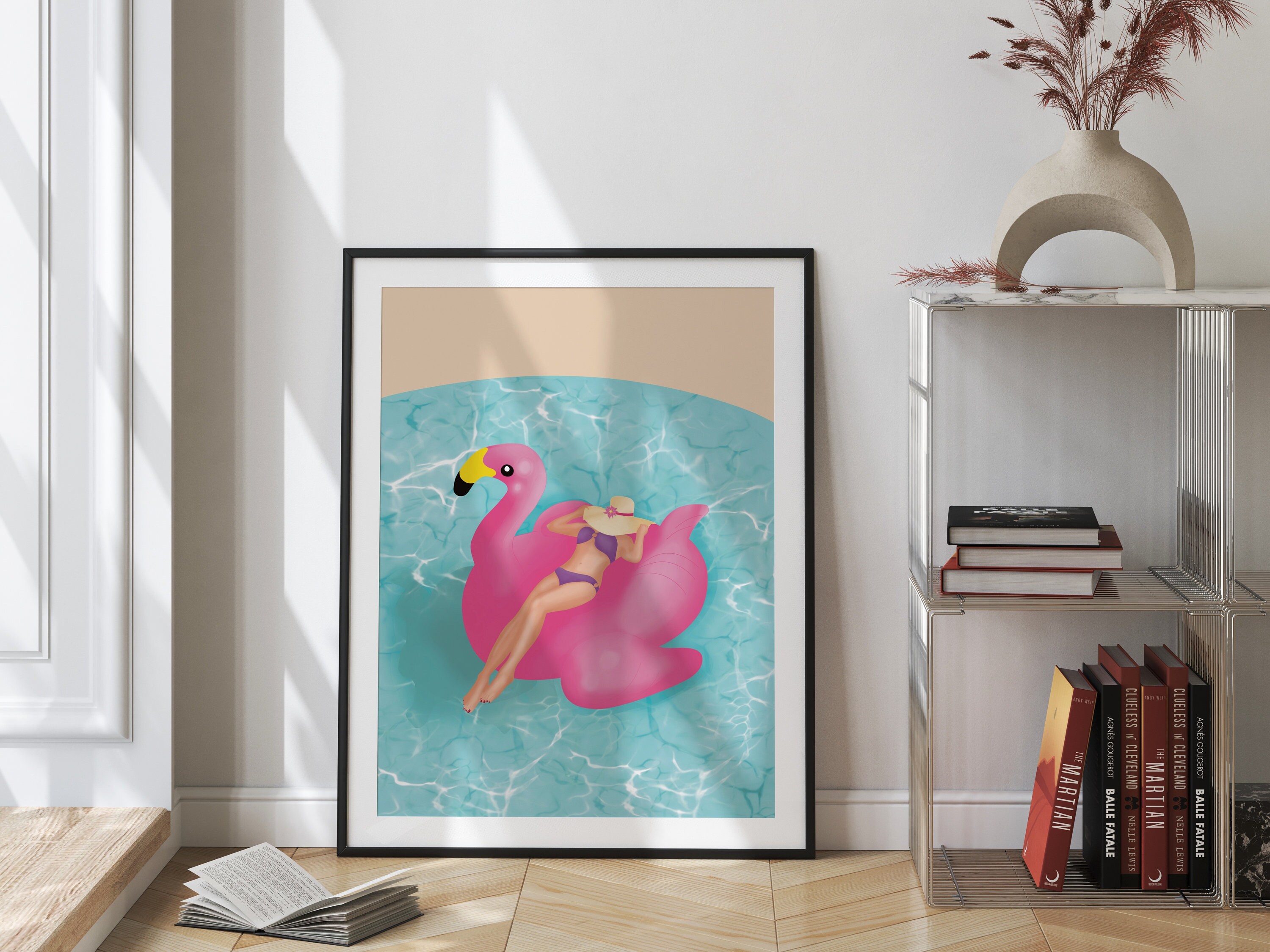 Flamingo Pool Float Printable Girl Power Preppy Wall Art - Etsy