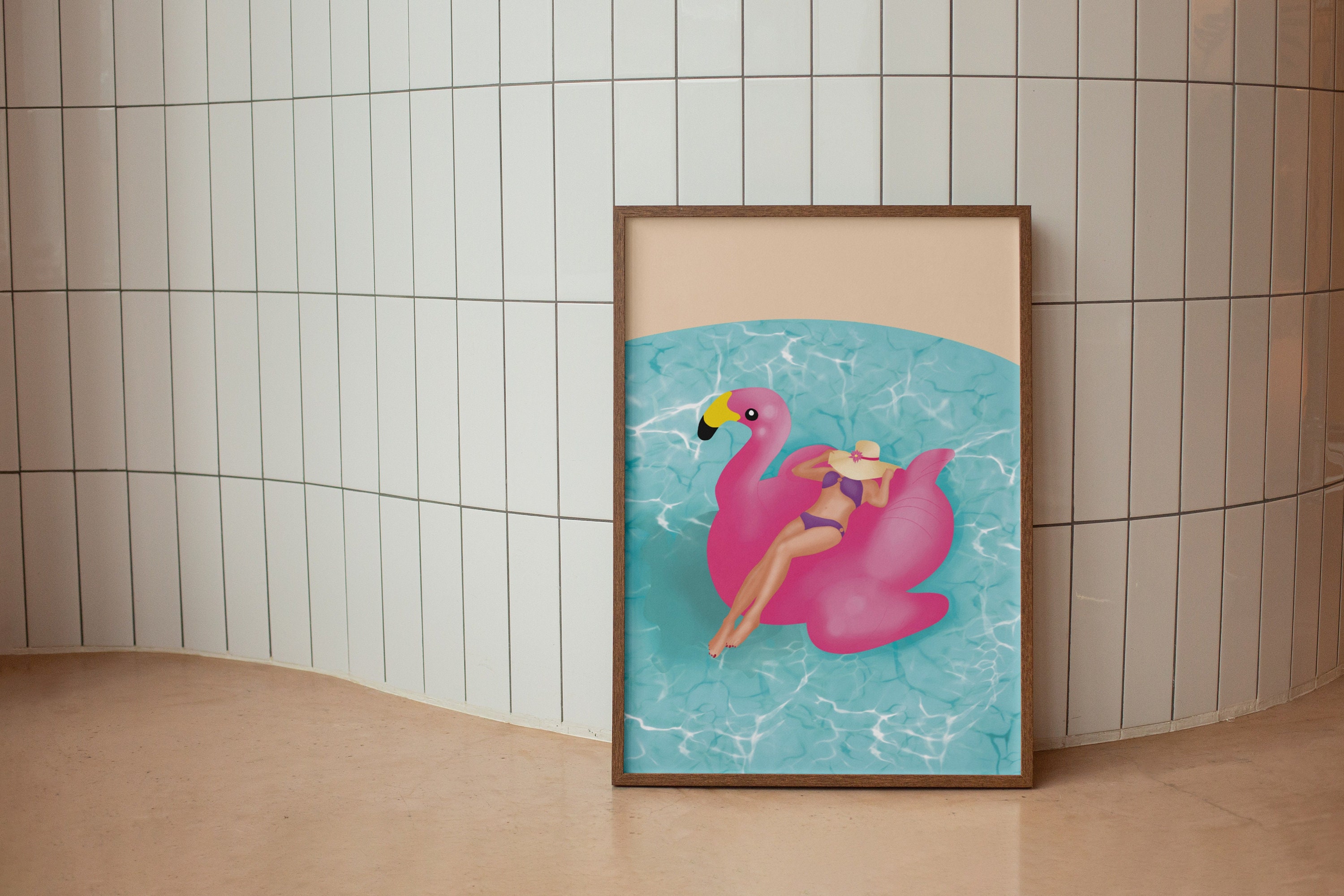 Flamingo Pool Float Printable Girl Power Preppy Wall Art - Etsy