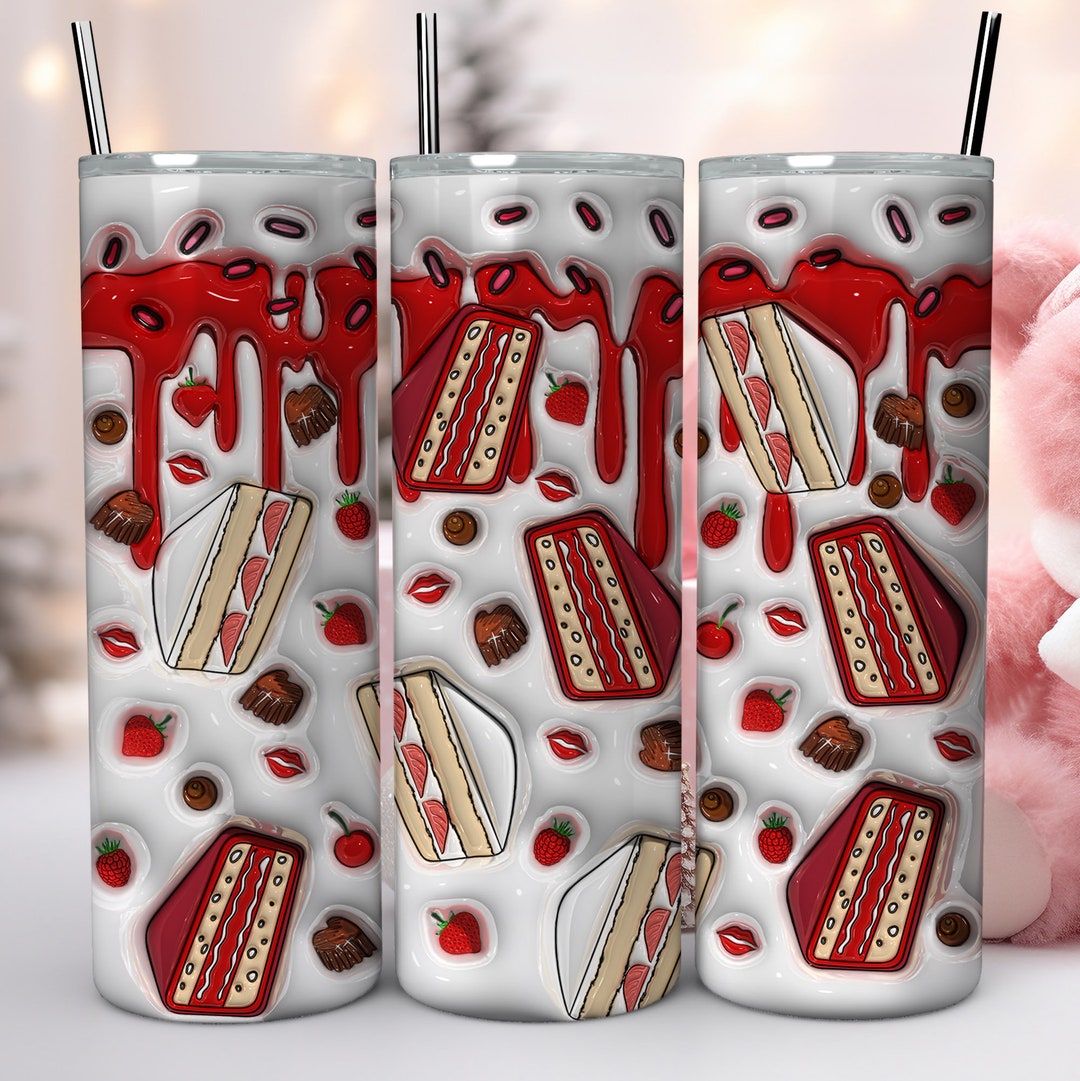 3D Inflated Chocolate Tumbler Wrap 3D Puffy Valentine's - Etsy