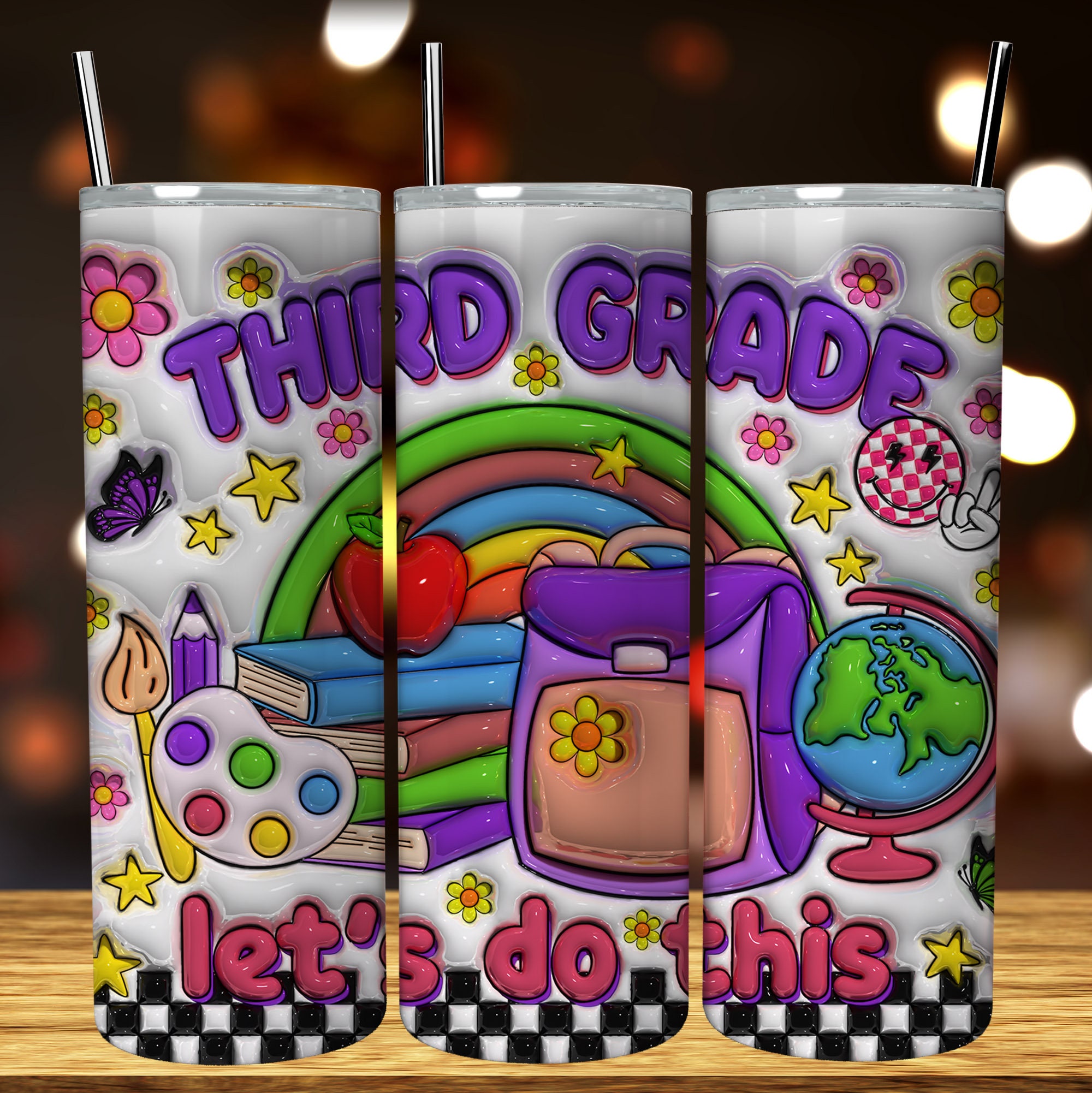 3D Inflated Third Grade Let's Do This Tumbler Wrap3d - Etsy