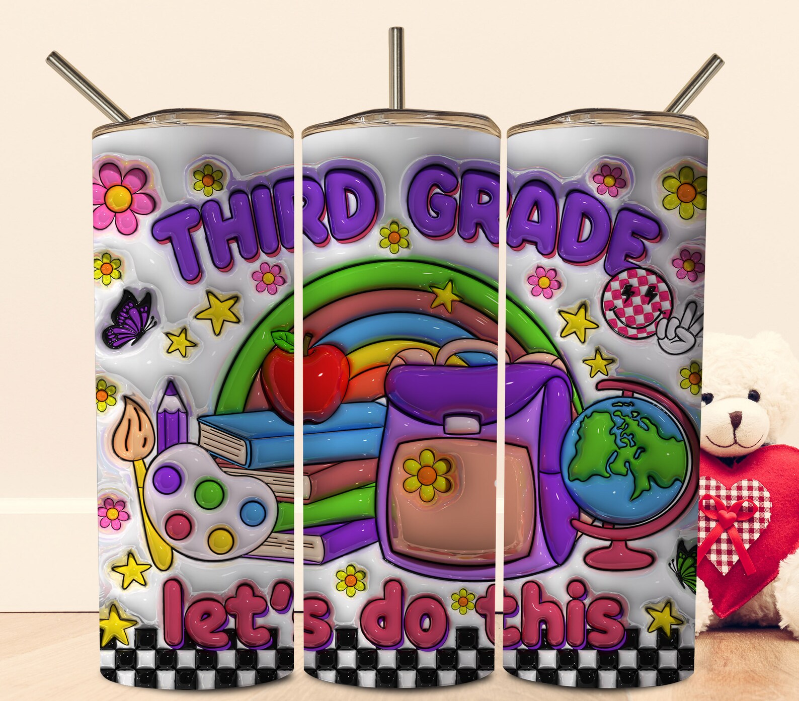 3D Inflated Third Grade Let's Do This Tumbler Wrap3d - Etsy