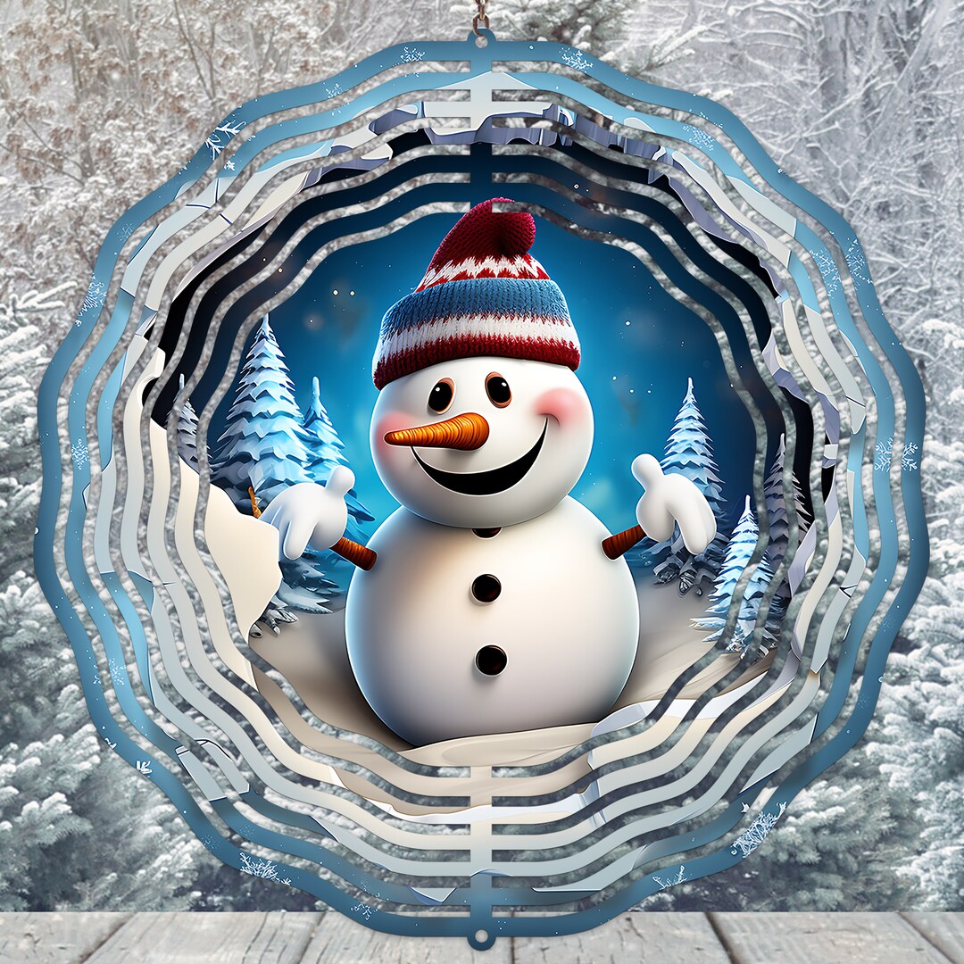 3D Snowman Break Through Wind Spinner PNG,3D Christmas Wind Spinner ...
