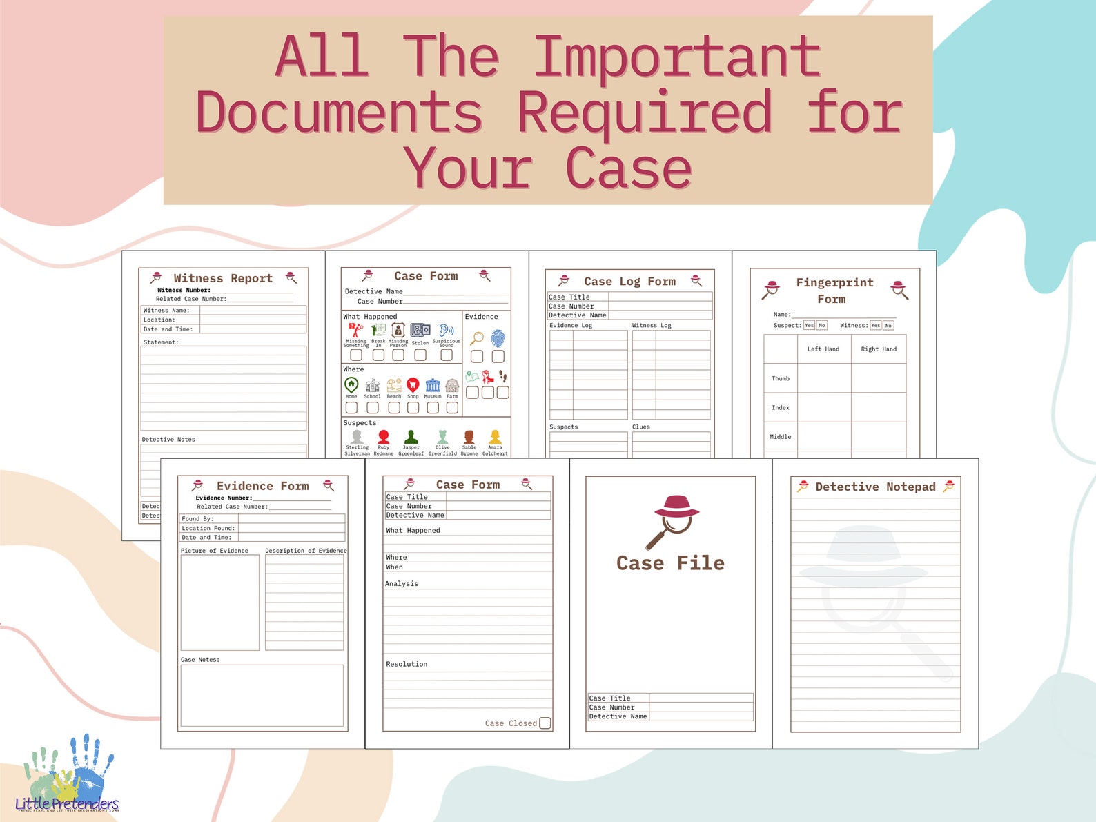 Detective Dramatic Play Set - Digital Download - Pretend Play, Role ...