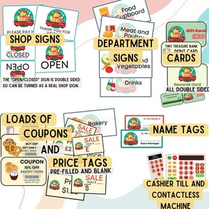 Kids Dramatic Play Grocery Supermarket Set - Printable Role Playing ...