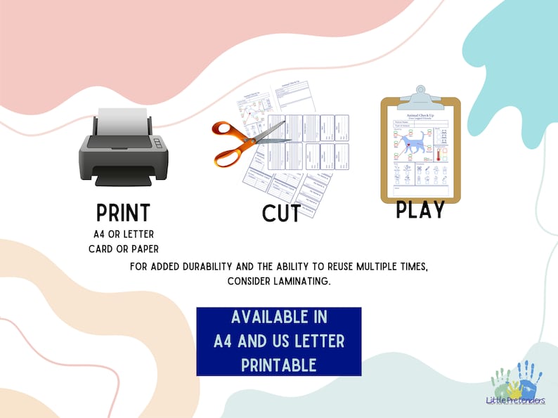 Vet Dramatic Play Printable, Kids Animal Hospital Role Play, Preschool ...