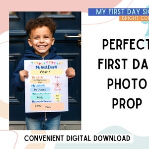 Printable My First Day Sign Poster Back to School First Day of School ...