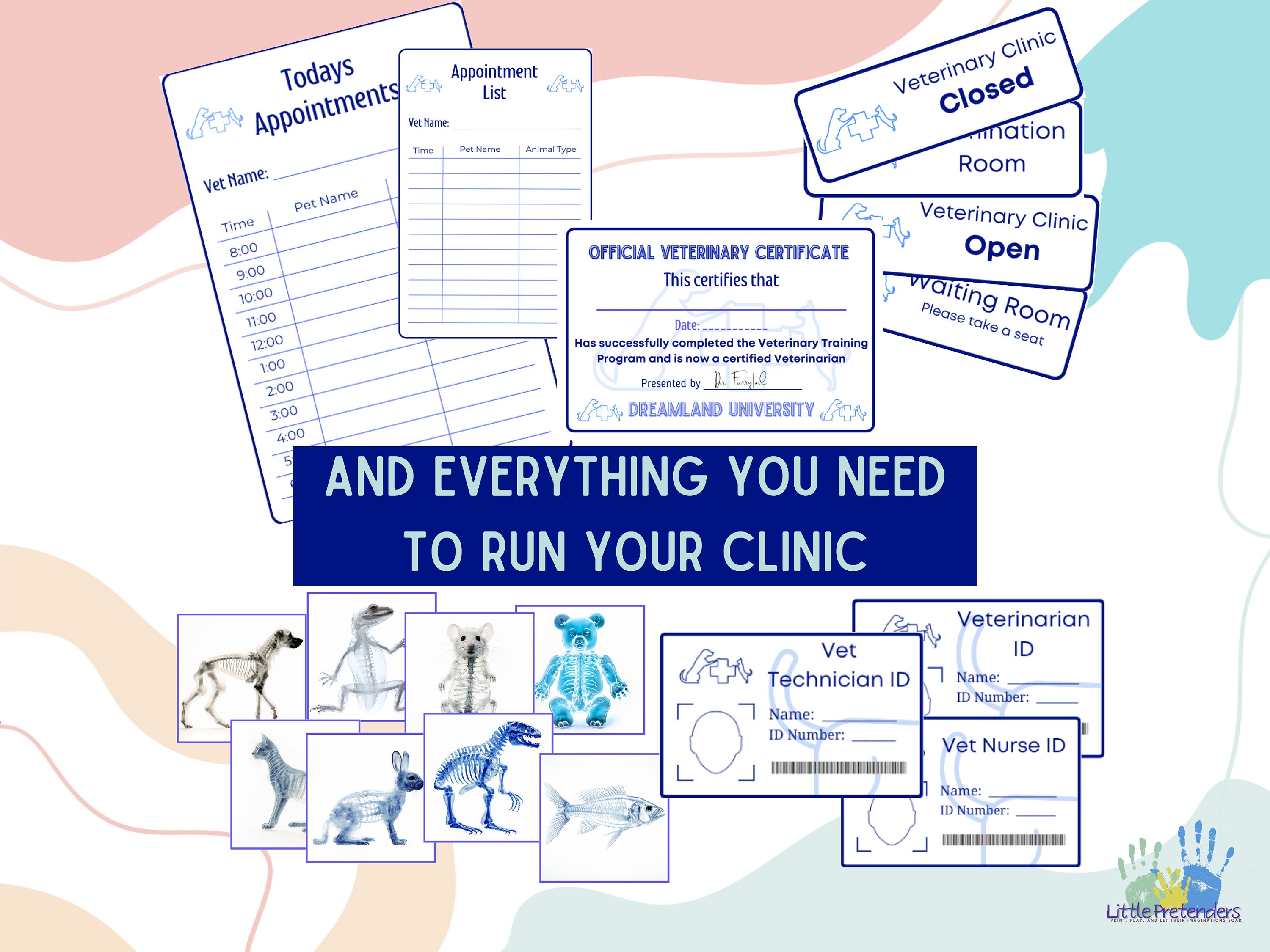 Vet Dramatic Play Printable, Kids Animal Hospital Role Play, Preschool ...