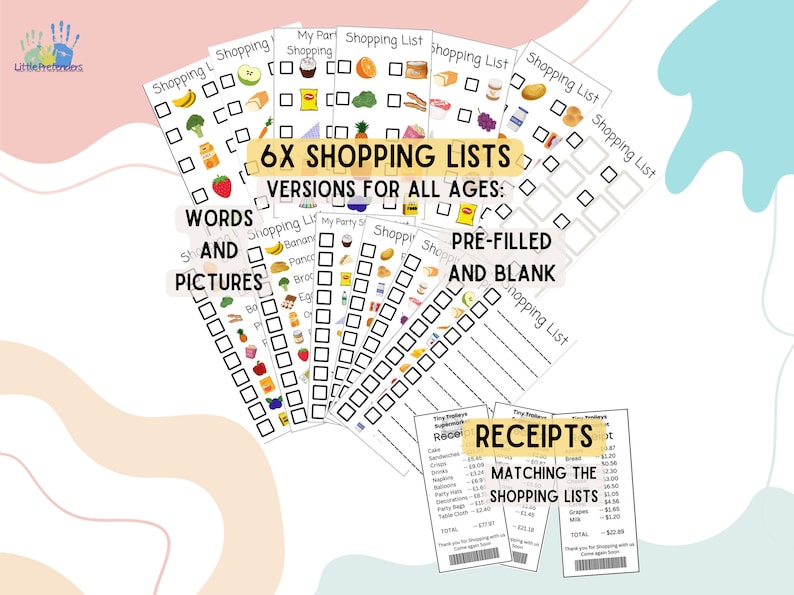 Kids Dramatic Play Grocery Supermarket Set - Printable Role Playing ...