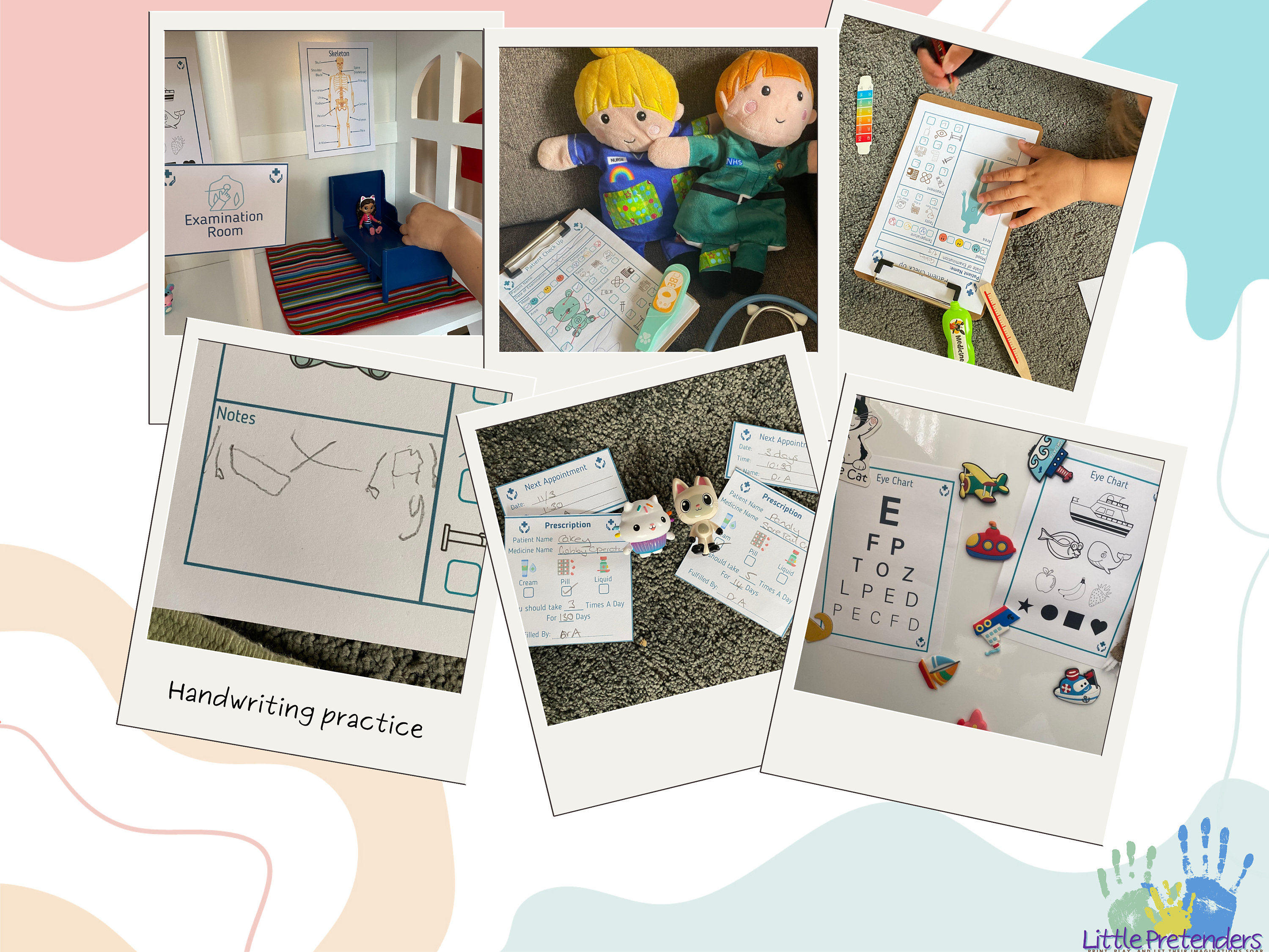 Hospital Dramatic Play Set Role Play Printable, Kids Pretend Play ...