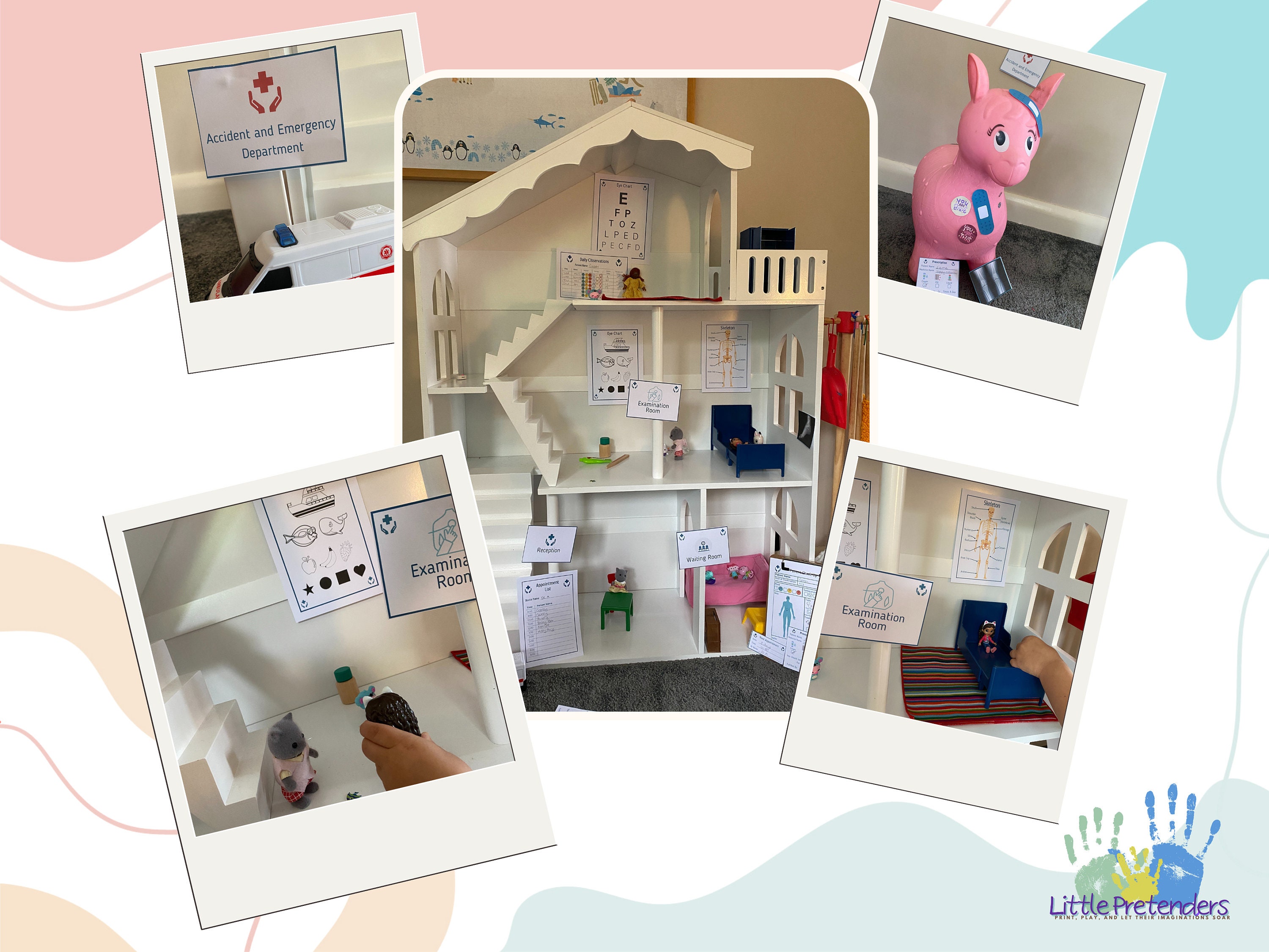 Hospital Dramatic Play Set - Role Play Printable, Kids Pretend Play ...