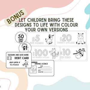 Printable Play Money Animal Currency - Dollars, Pounds, Euros ...