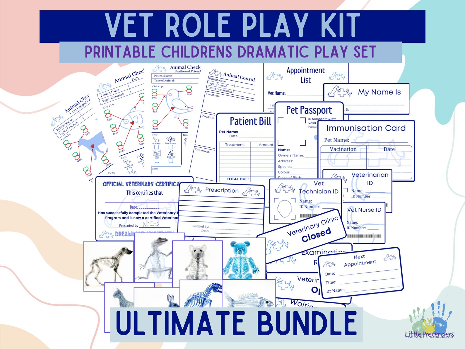 Vet Dramatic Play Printable, Kids Animal Hospital Role Play, Preschool ...