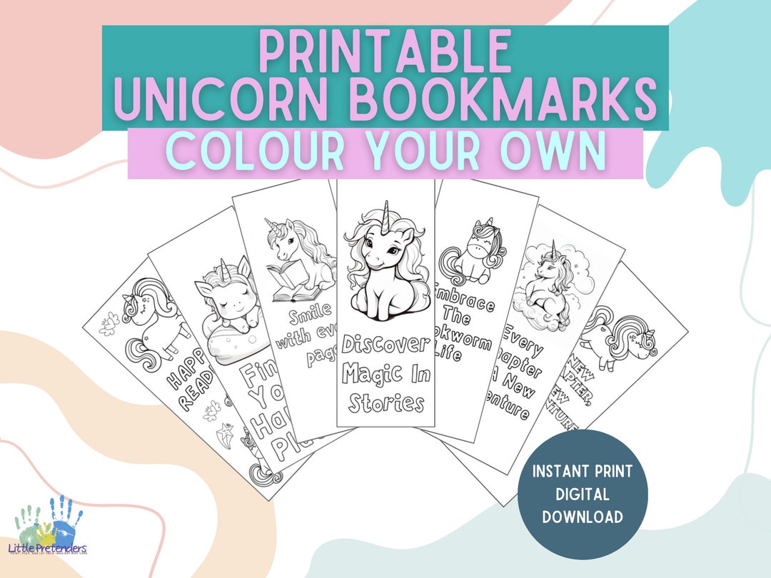 Printable Bookmark Colouring for Kids - Unicorn Crafts - Digital ...