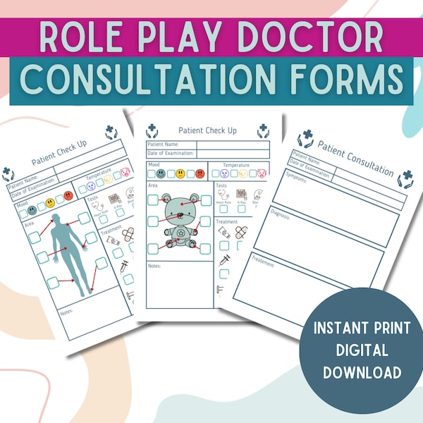 Pretend Doctor Forms - Etsy