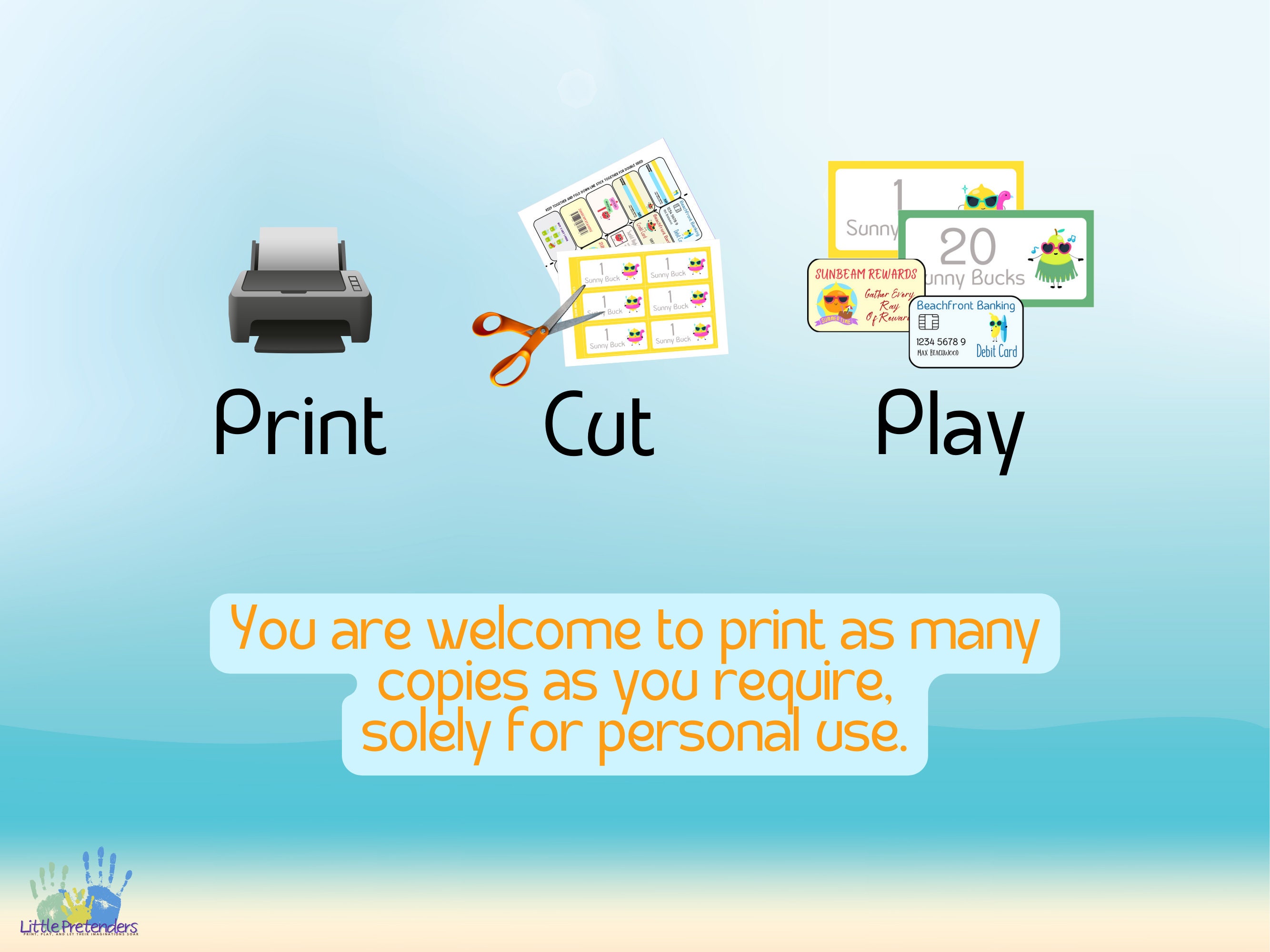 Summer Buck - Printable Play Money for Rewards, Chores, Dramatic Play ...