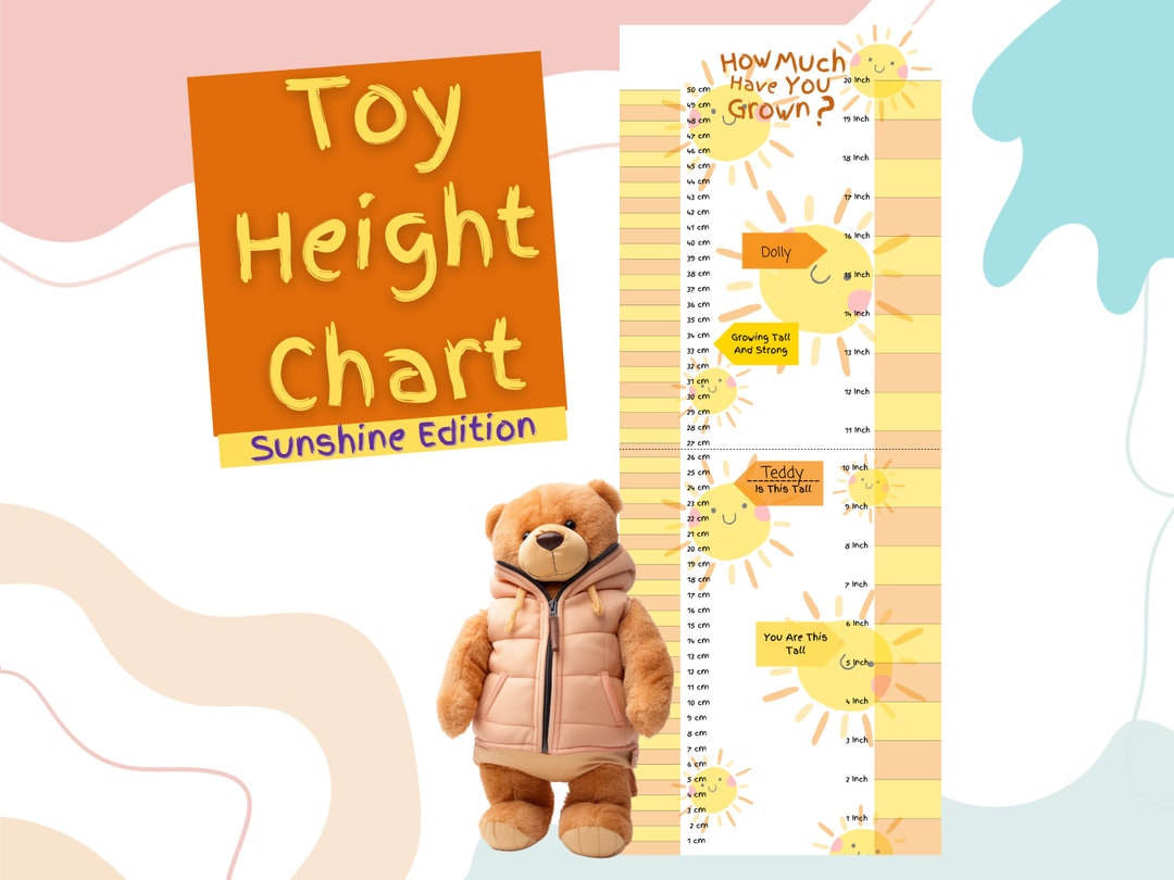 Toy Height Chart - Sunshine - Printable for Children's Pretend Play ...