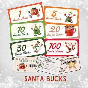 Printable Christmas Play Money: Santa Bucks - North Pole Money ...