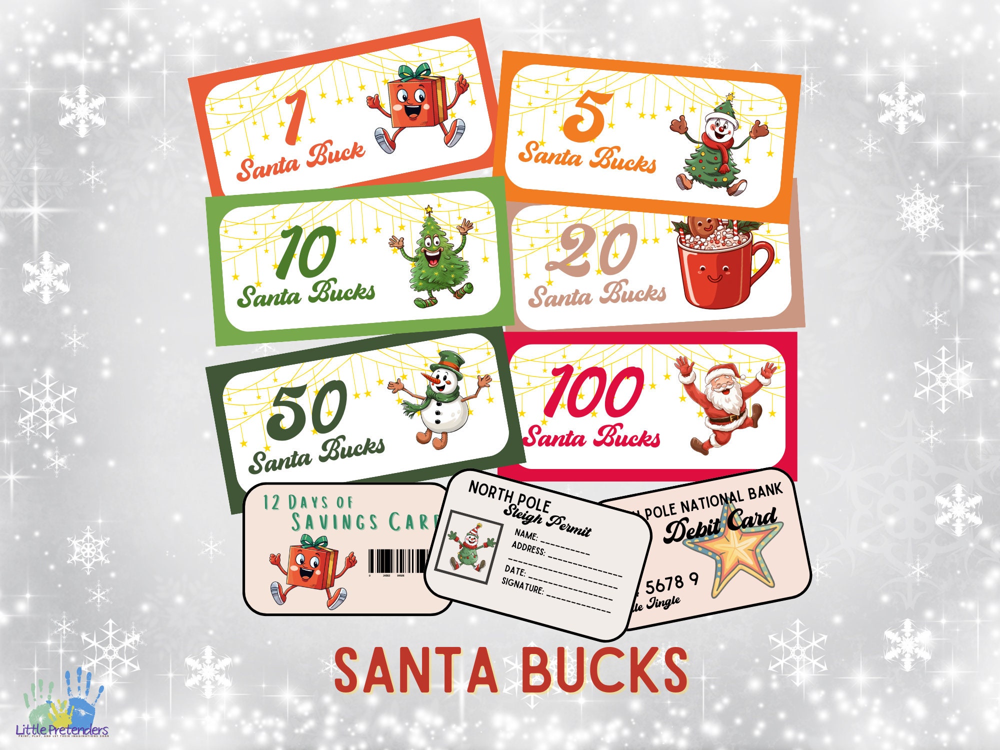 Printable Christmas Play Money: Santa Bucks - North Pole Money ...