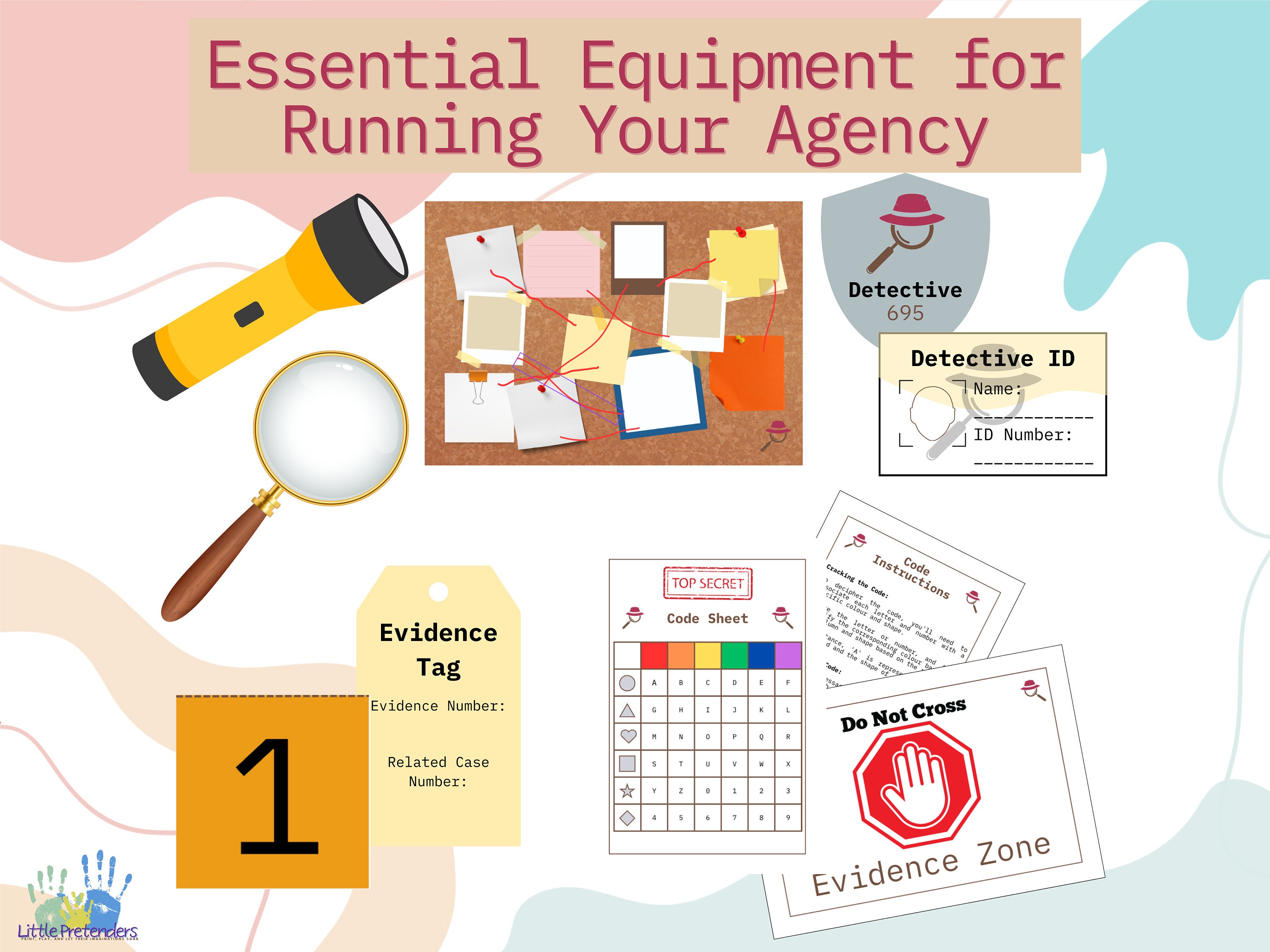 Detective Dramatic Play Set - Digital Download - Pretend Play, Role ...